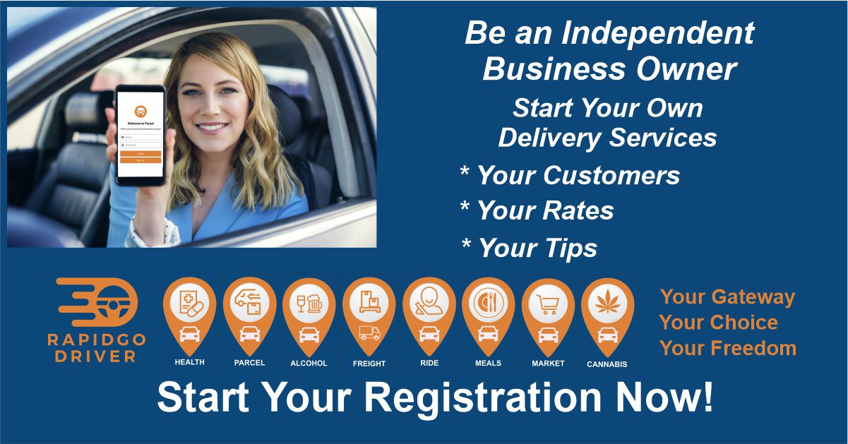 Delivery Driver Gateway for Uber, Grubhub, Doordash, Flex - Rapidgo Driver