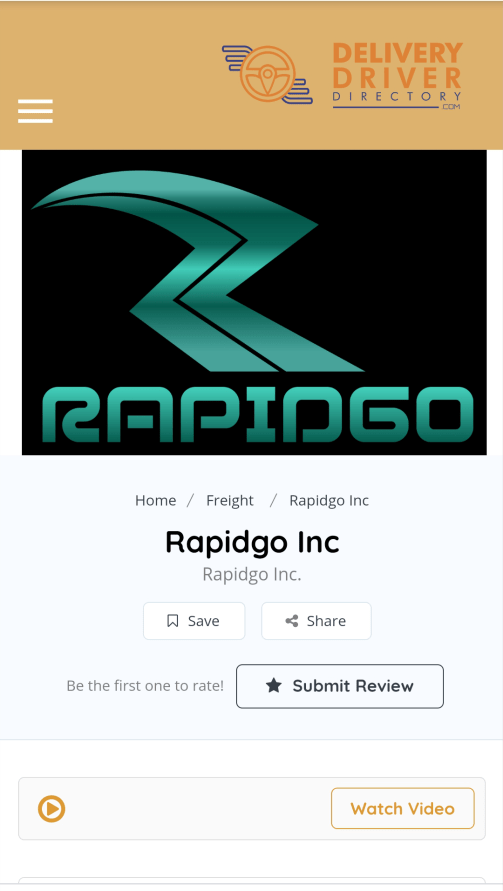 Delivery Driver Directory - Rapidgo Driver